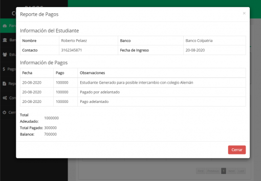 Sistema de Control de Pago para Colegios - ConfiguroWeb