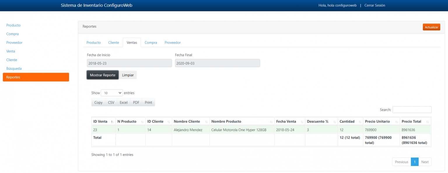 Sistema de Inventario ConfiguroWeb - ConfiguroWeb
